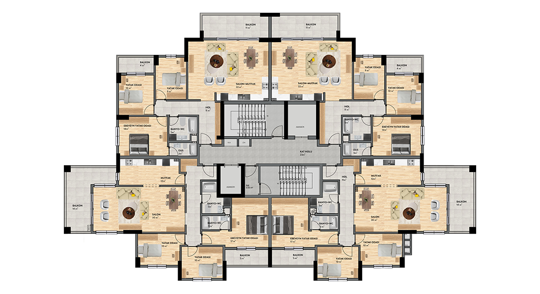 KIZILLIK MİRAPARK A Blok Kat:10 - PAMUK İNŞAAT IPTS